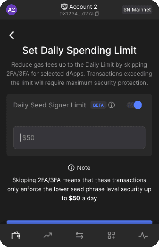 Daily Spending Limit